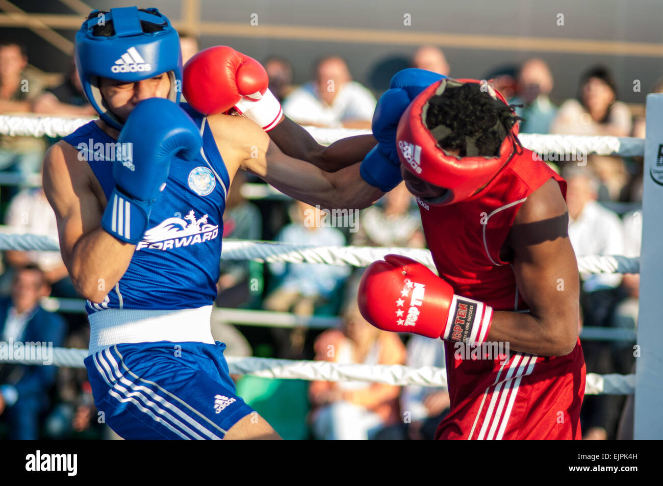 Orenburg, Orenburg region, Russia - 25 July 2014 year: boxing match ...