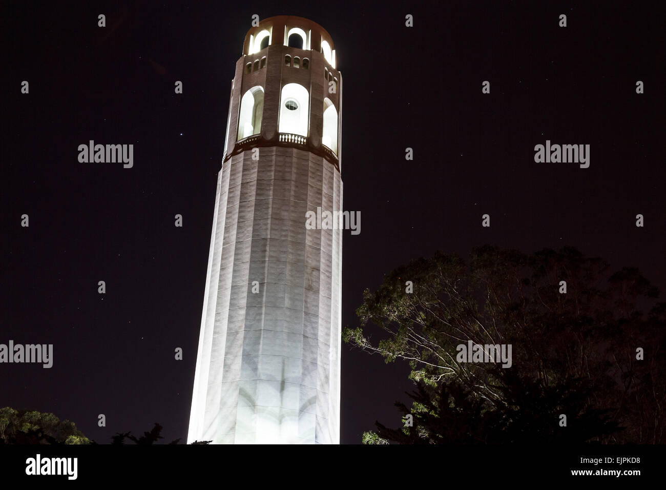 Coit tower night hi-res stock photography and images - Alamy
