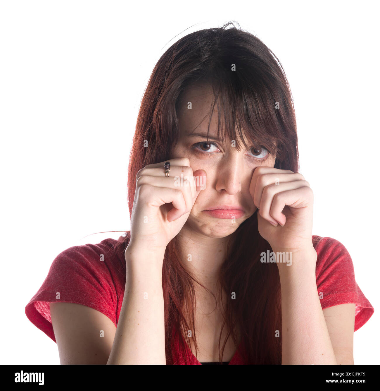 Sad crying pretty teen girl hi-res stock photography and images - Alamy