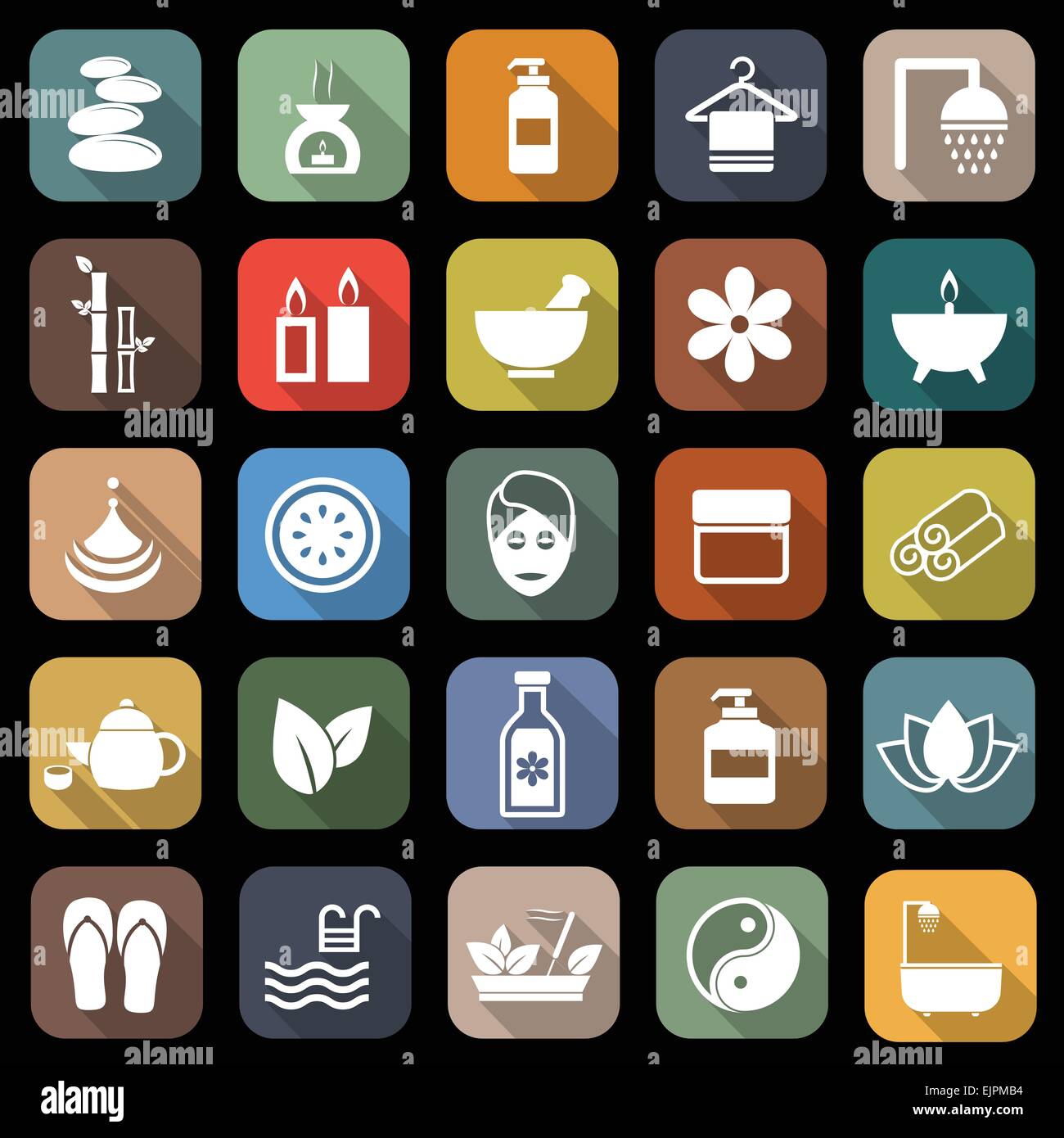 Bucket white flat icons Stock Vector Images - Alamy