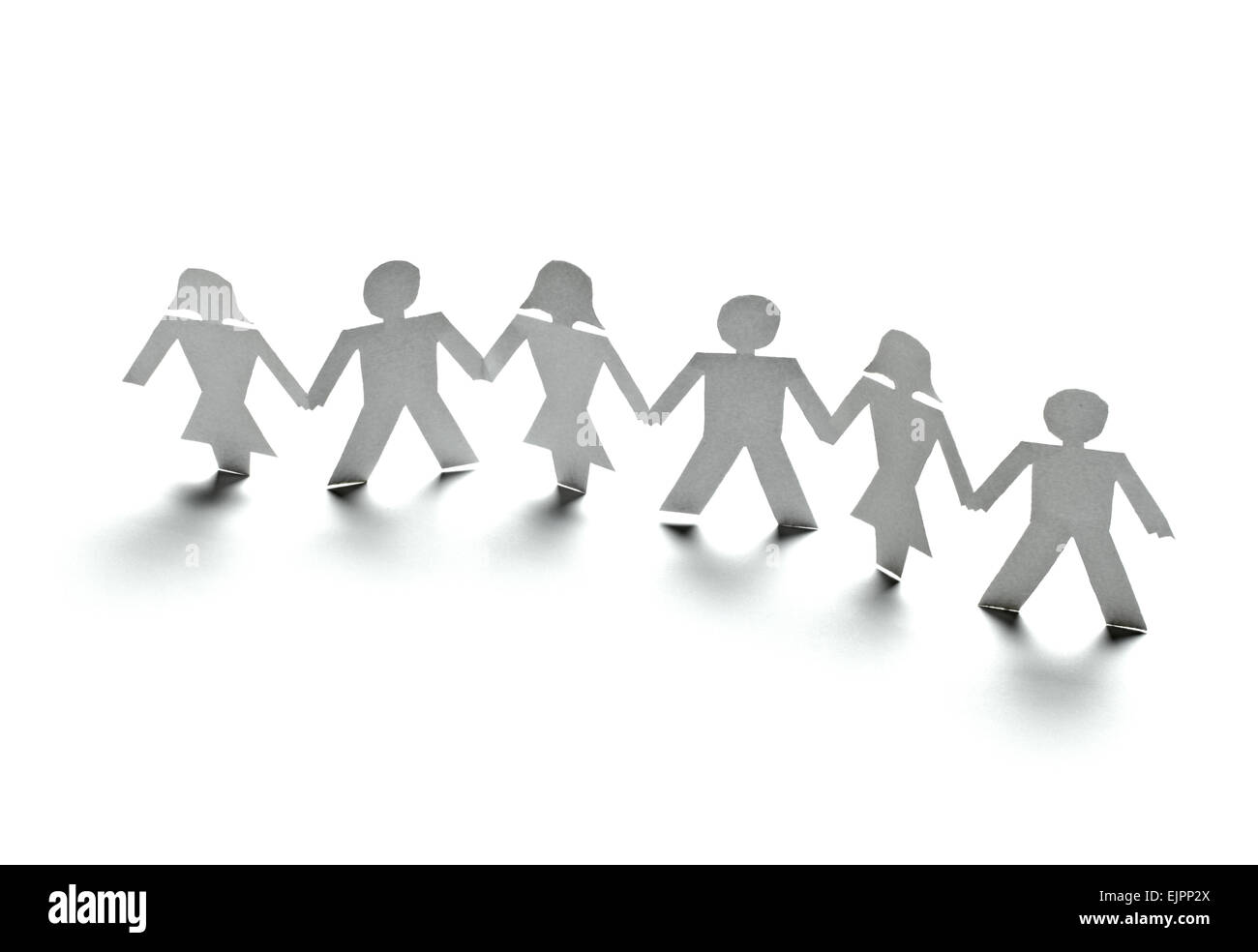 close up of paper people on white background Stock Photo - Alamy