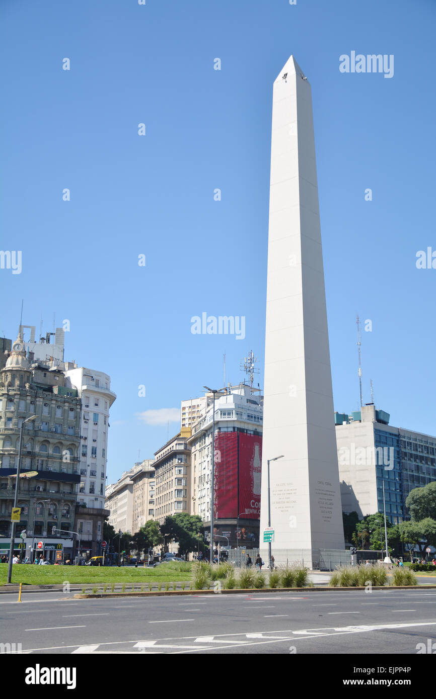 The Obelisco, famous landmark in Buenos Aires. Argentina Stock Photo ...
