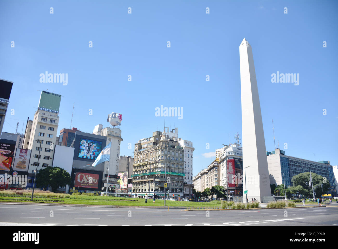 The Obelisco, famous landmark in Buenos Aires. Argentina Stock Photo ...