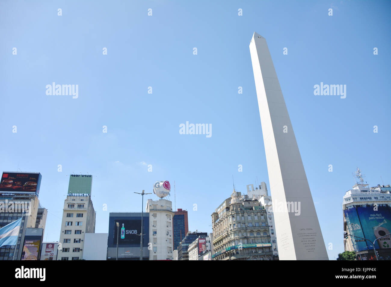 The Obelisco, famous landmark in Buenos Aires. Argentina Stock Photo ...