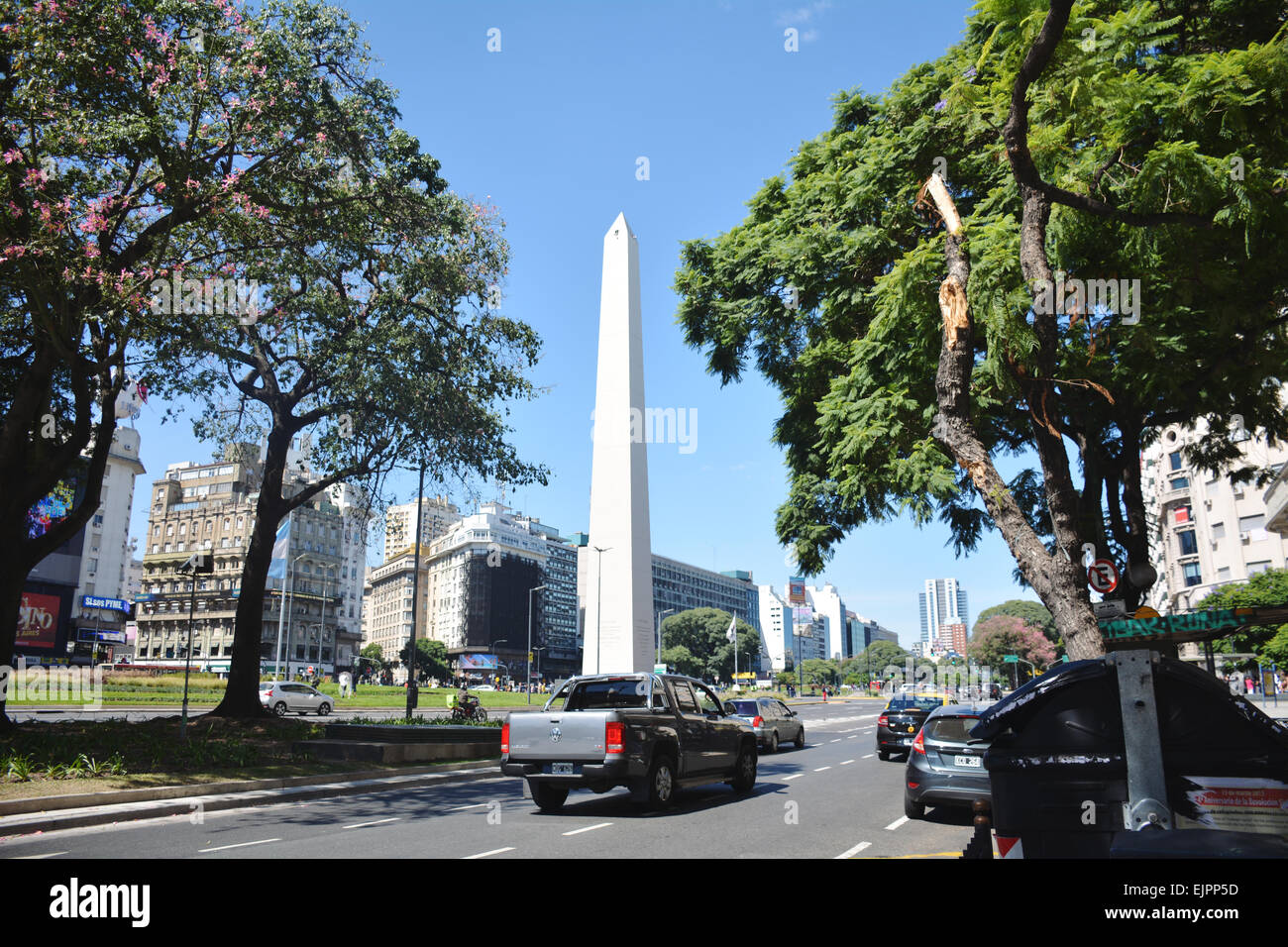 The Obelisco, famous landmark in Buenos Aires. Argentina Stock Photo ...