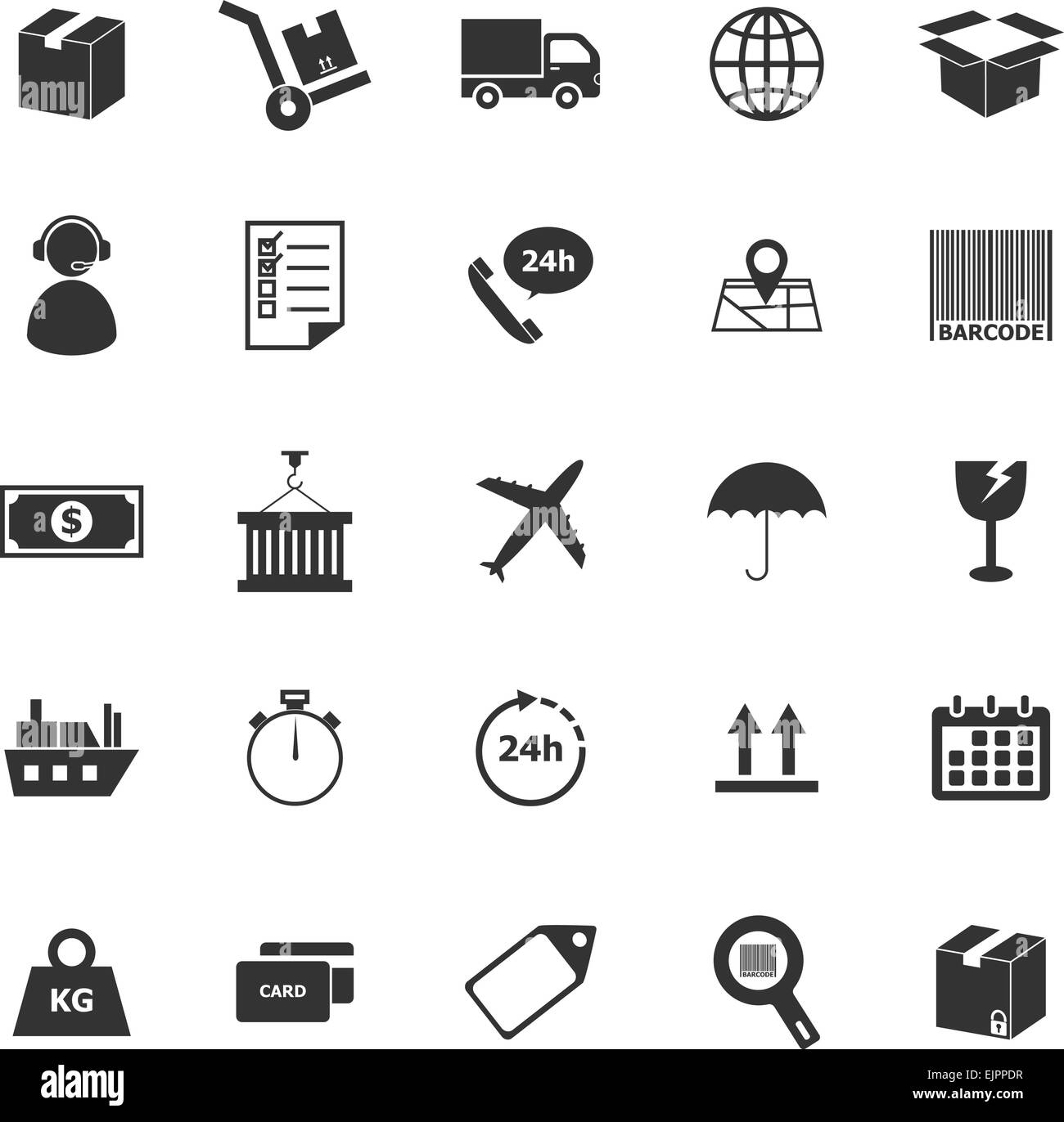 Logistics icons on white background, stock vector Stock Vector Image ...
