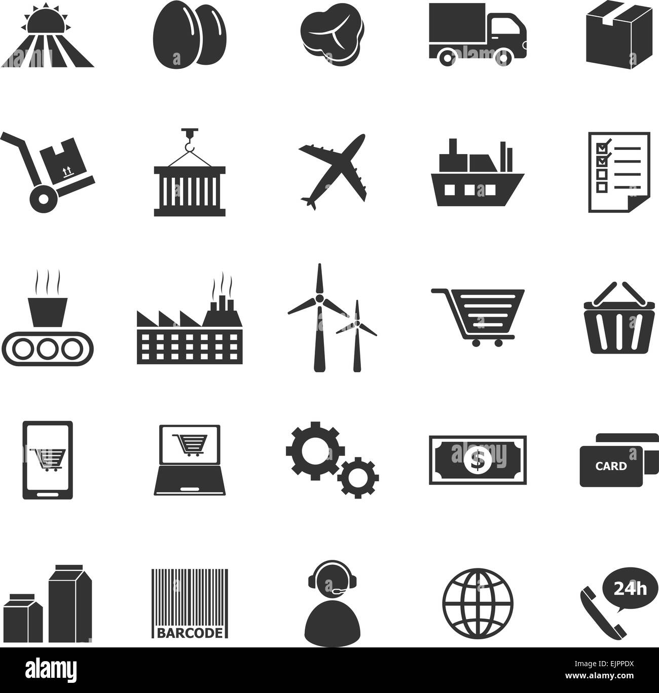 Supply chain icons on white background, stock vector Stock Vector Image ...