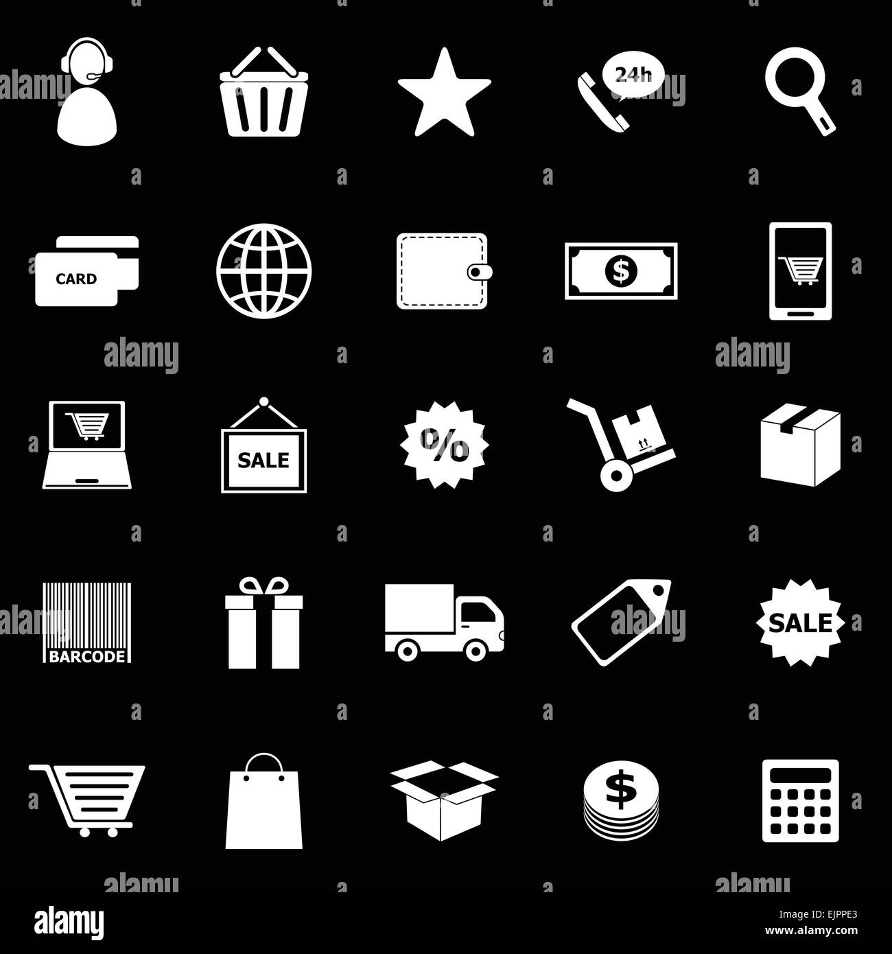 E-commerce icons on white background, stock vector Stock Vector Image ...