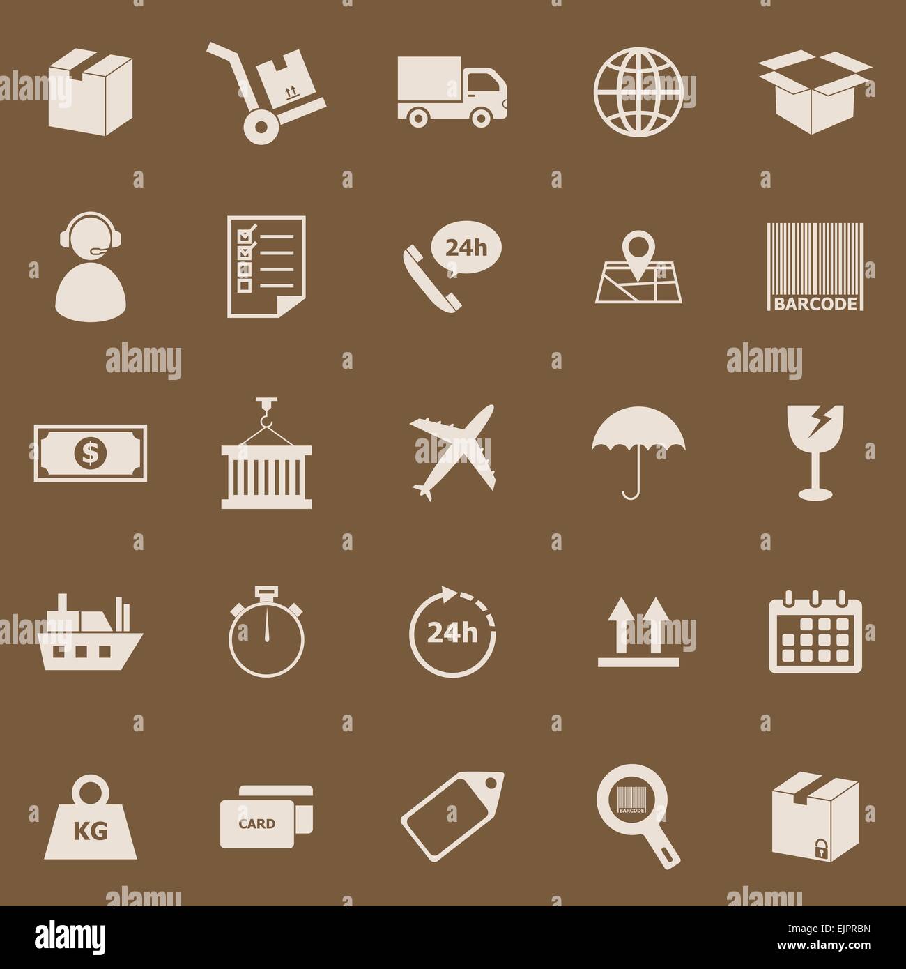 Logistics color icons on brown background, stock vector Stock Vector ...