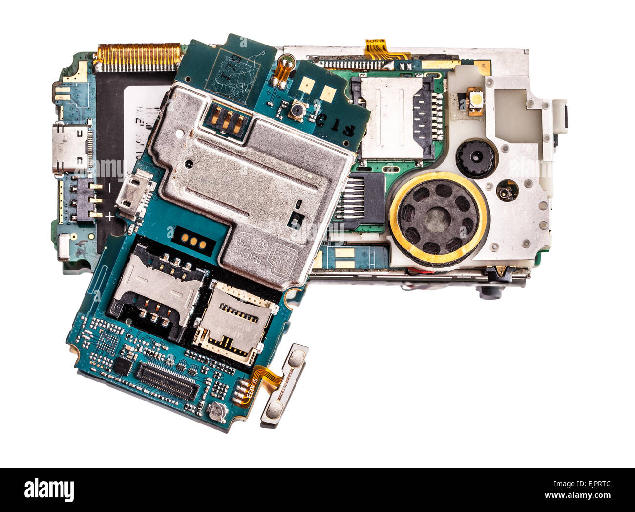 broken mobile phone closeup on a light background Stock Photo - Alamy