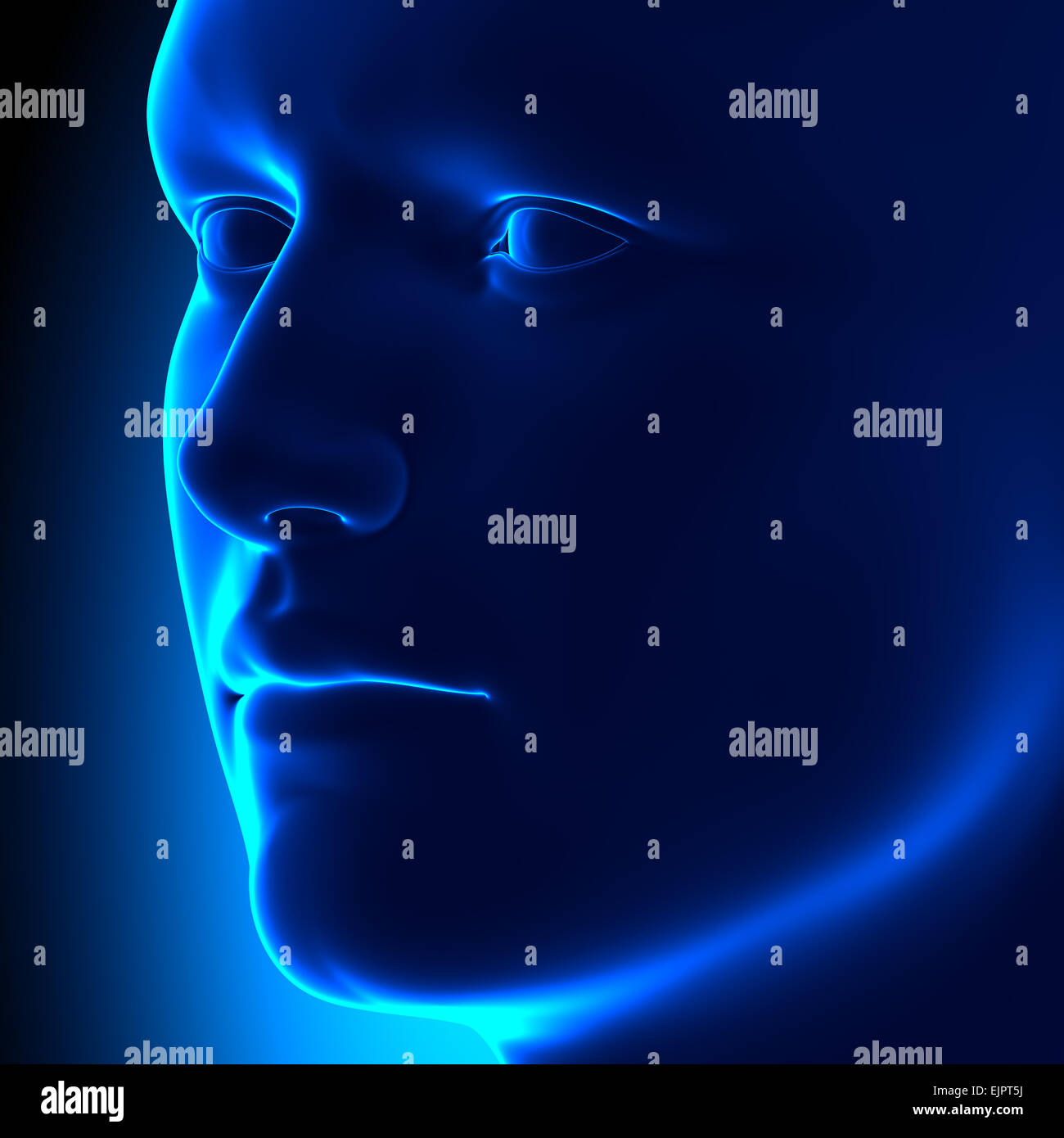 Anatomy Head - Iso View - Blue concept Stock Photo - Alamy