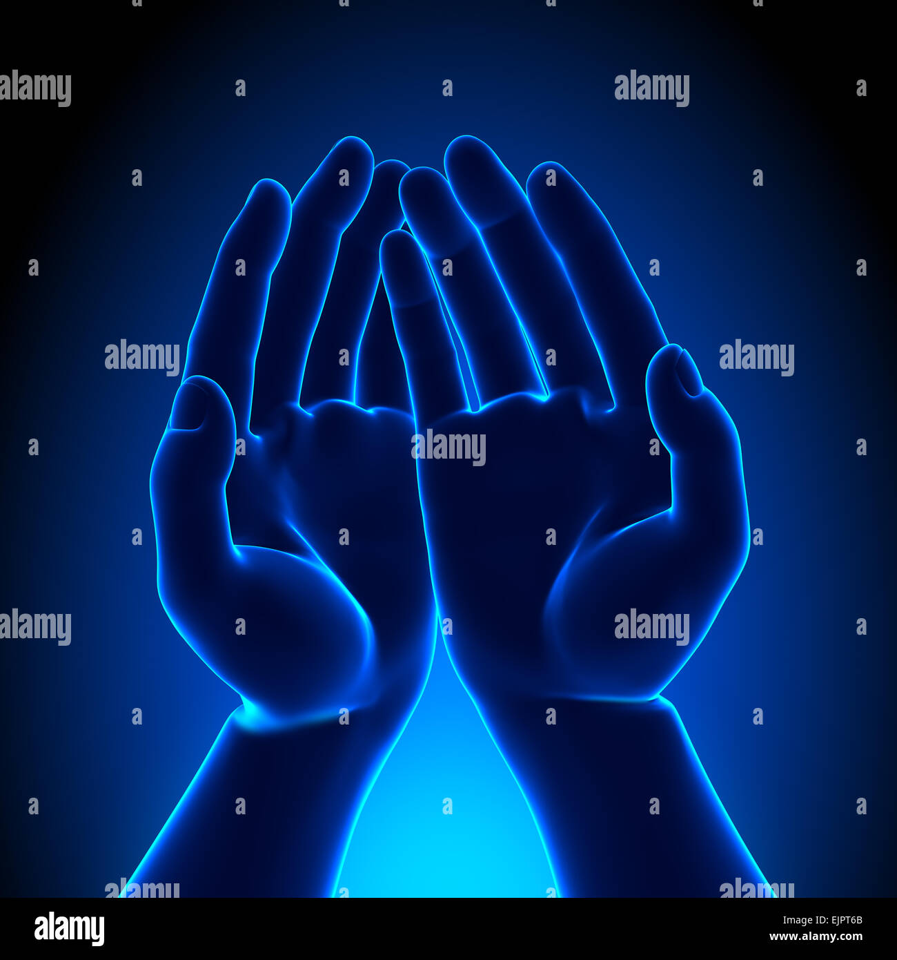 Opened Hands - anatomy concept Stock Photo - Alamy