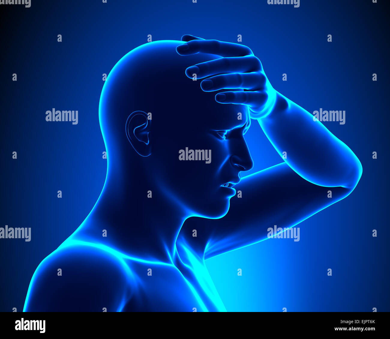 Anatomy Male Head Pain Stock Photo - Alamy