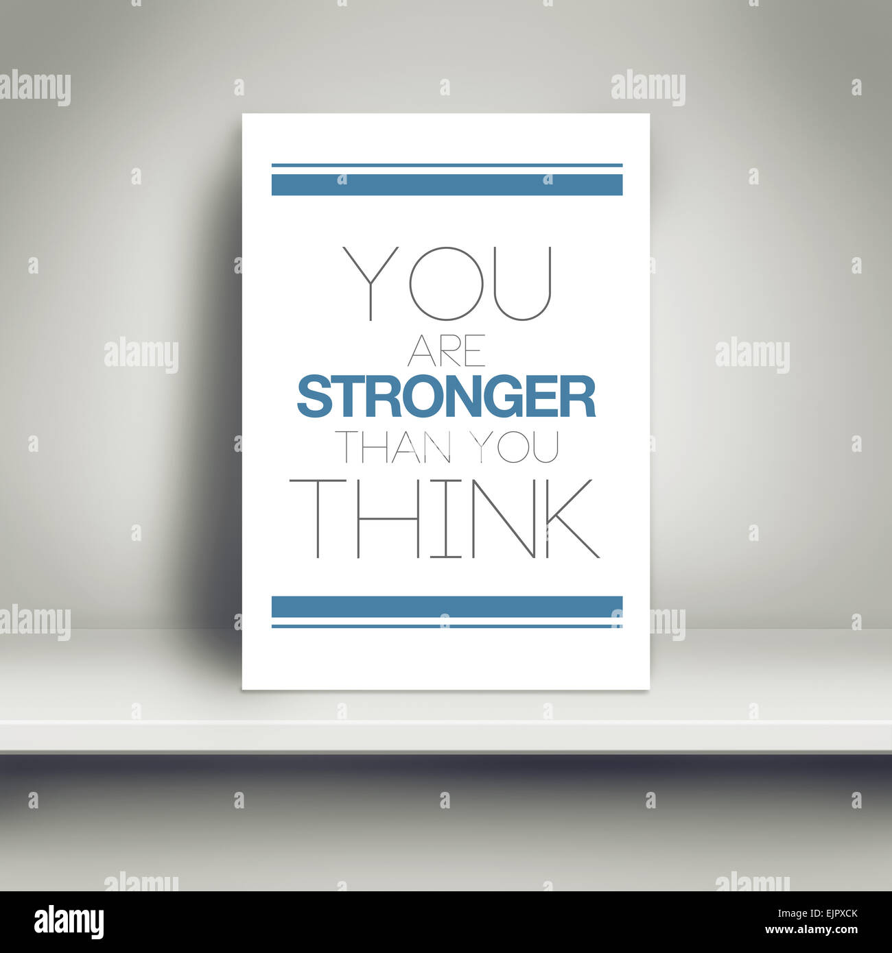You Are Stronger Than You Think Motivational Poster on White Shelf in ...