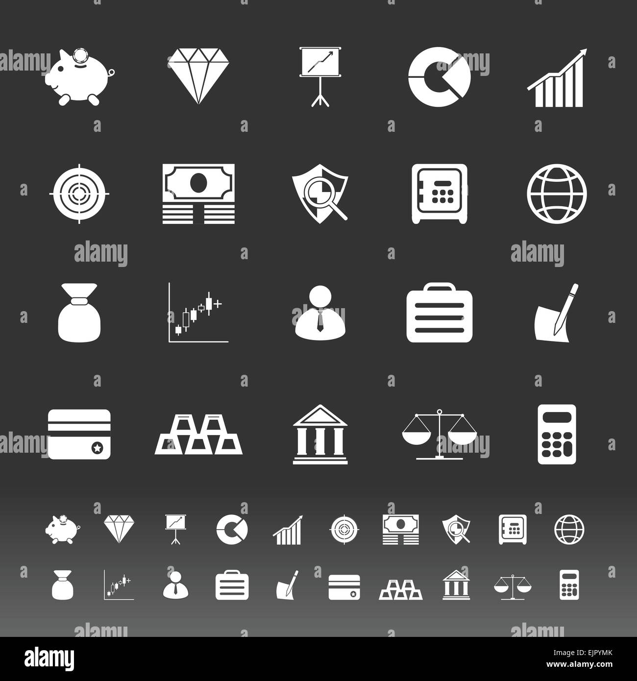 Finance icons on gray background, stock vector Stock Vector Image & Art ...
