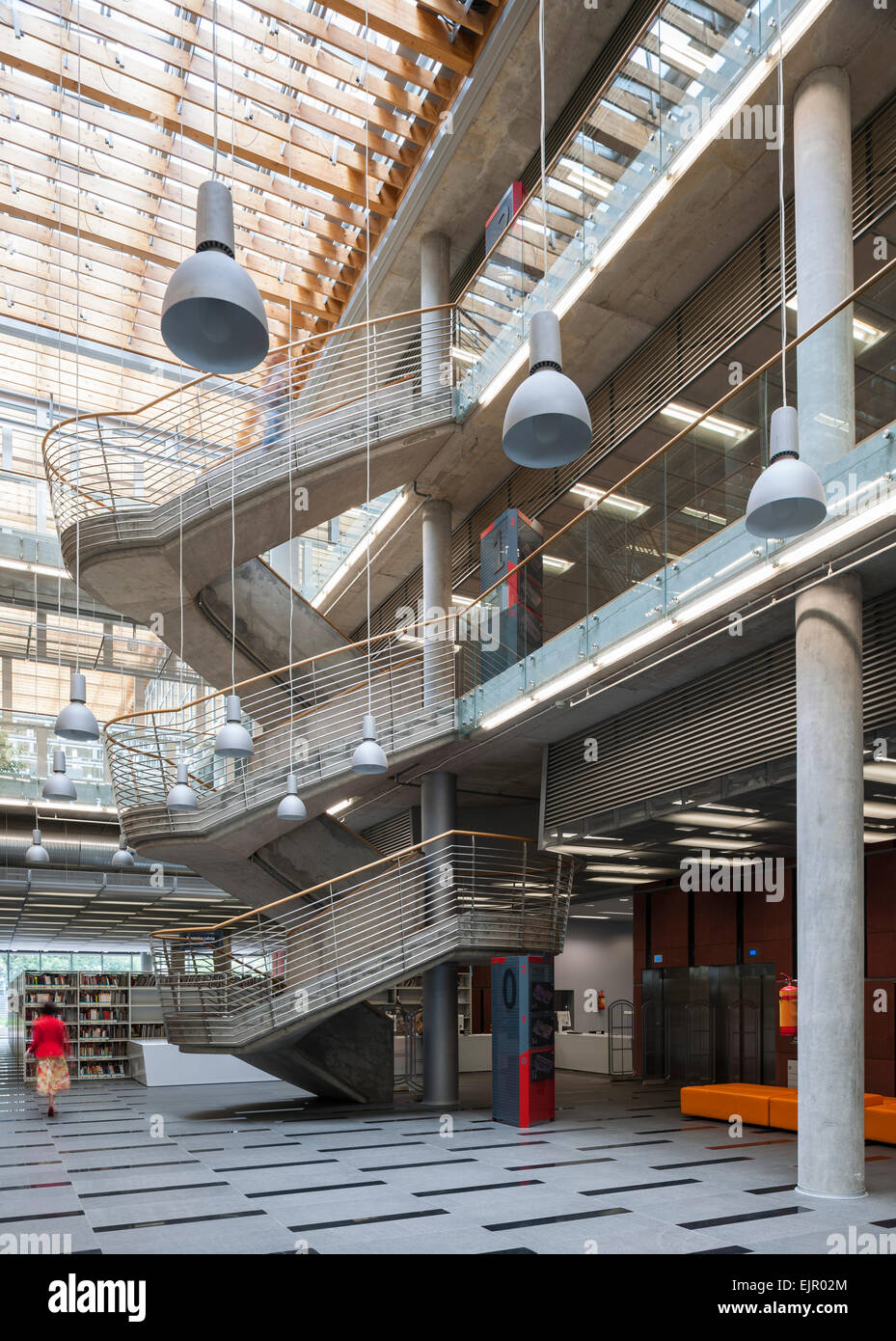 View of main atrium with visitor. Scientific Information Centre ...