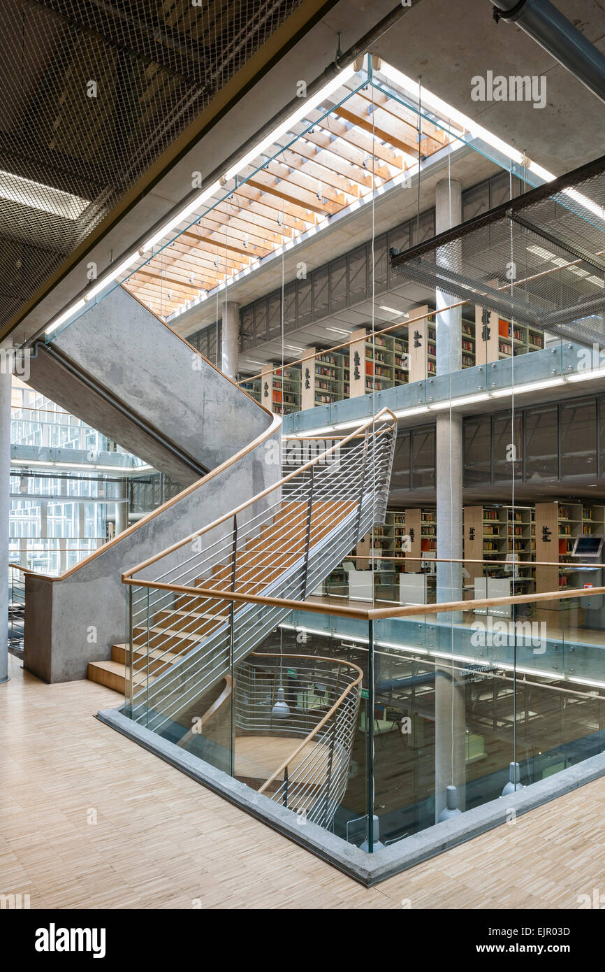 Staircase features concrete and wood. Scientific Information Centre ...