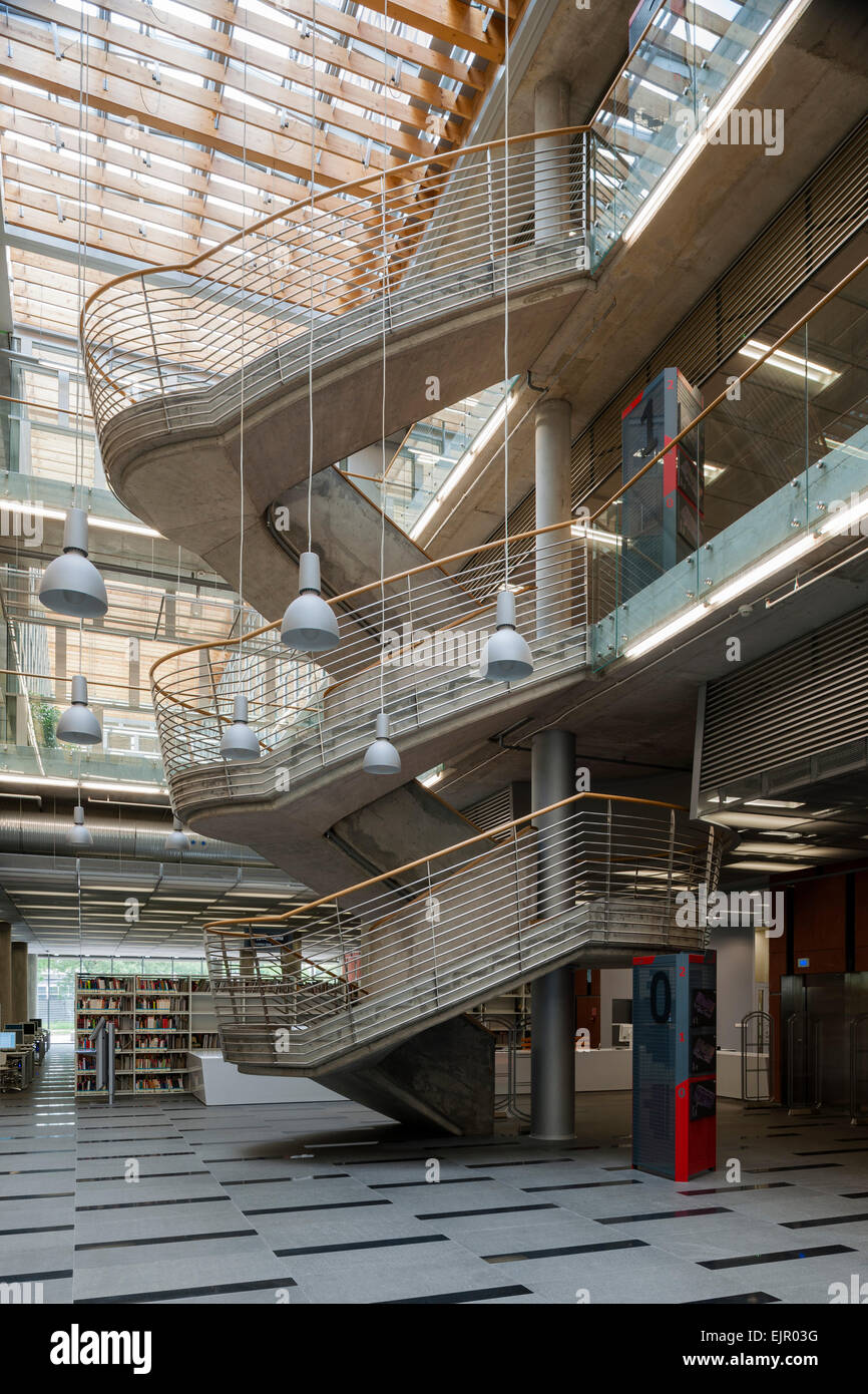 Interior view of atrium and staircase. Scientific Information Centre ...