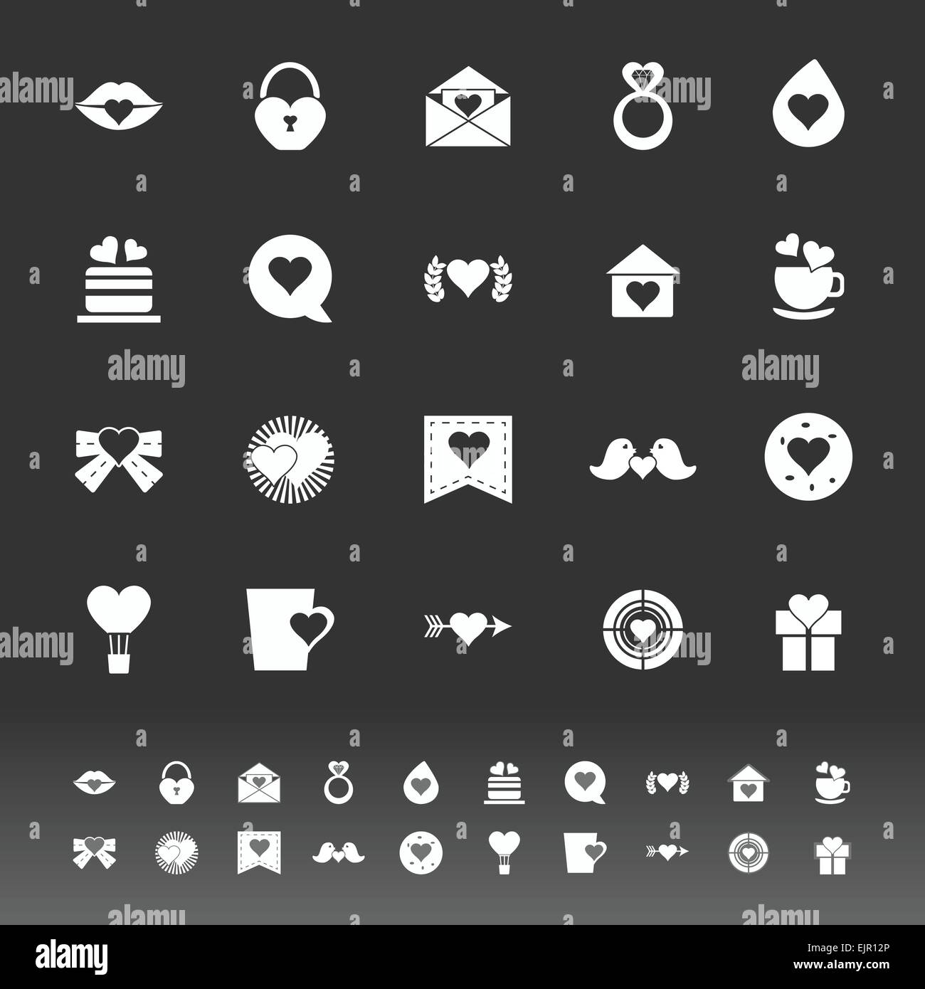 Heart element icons on gray background, stock vector Stock Vector Image ...