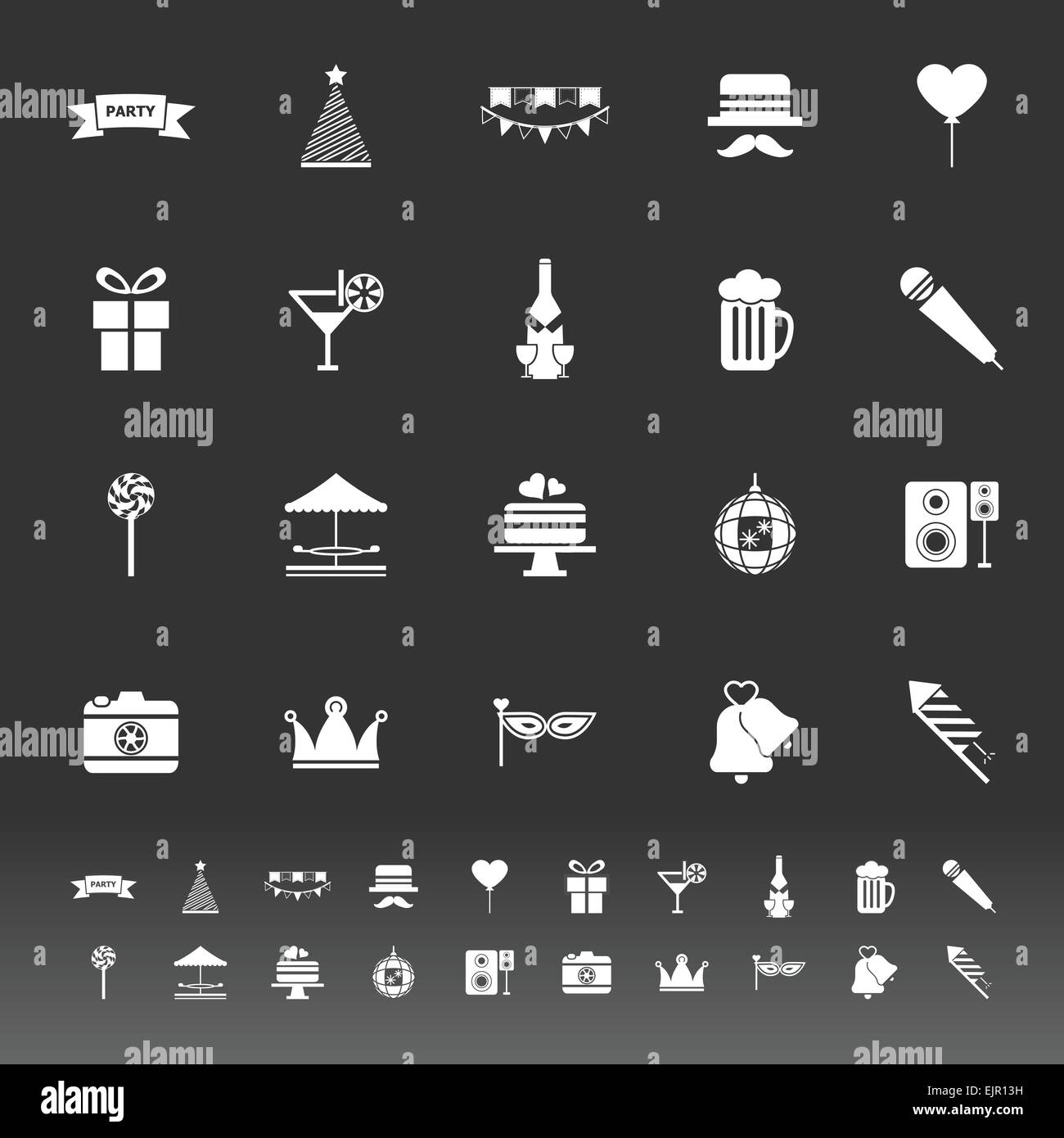 Party time icons on gray background, stock vector Stock Vector Image ...