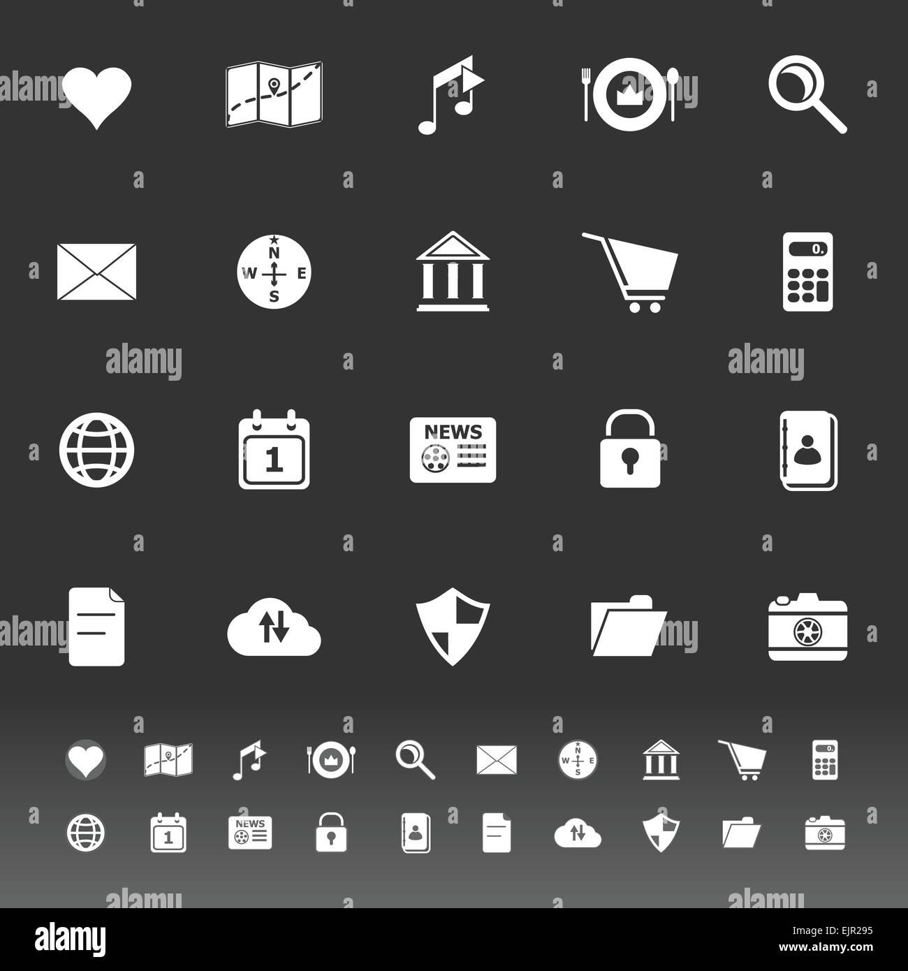 General application icons on gray background, stock vector Stock Vector ...