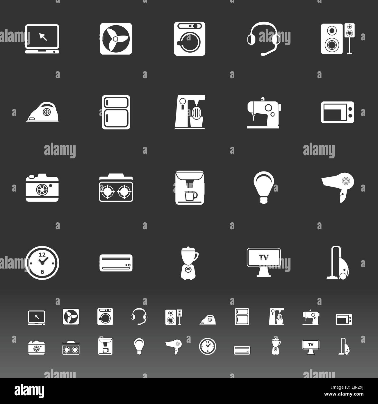 Electrical machine icons on gray background, stock vector Stock Vector ...