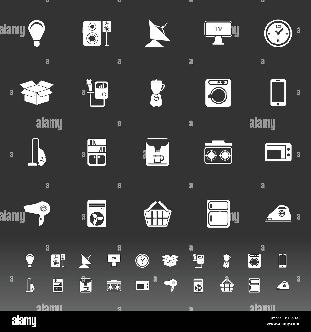 Home related icons on gray background, stock vector Stock Vector Image ...