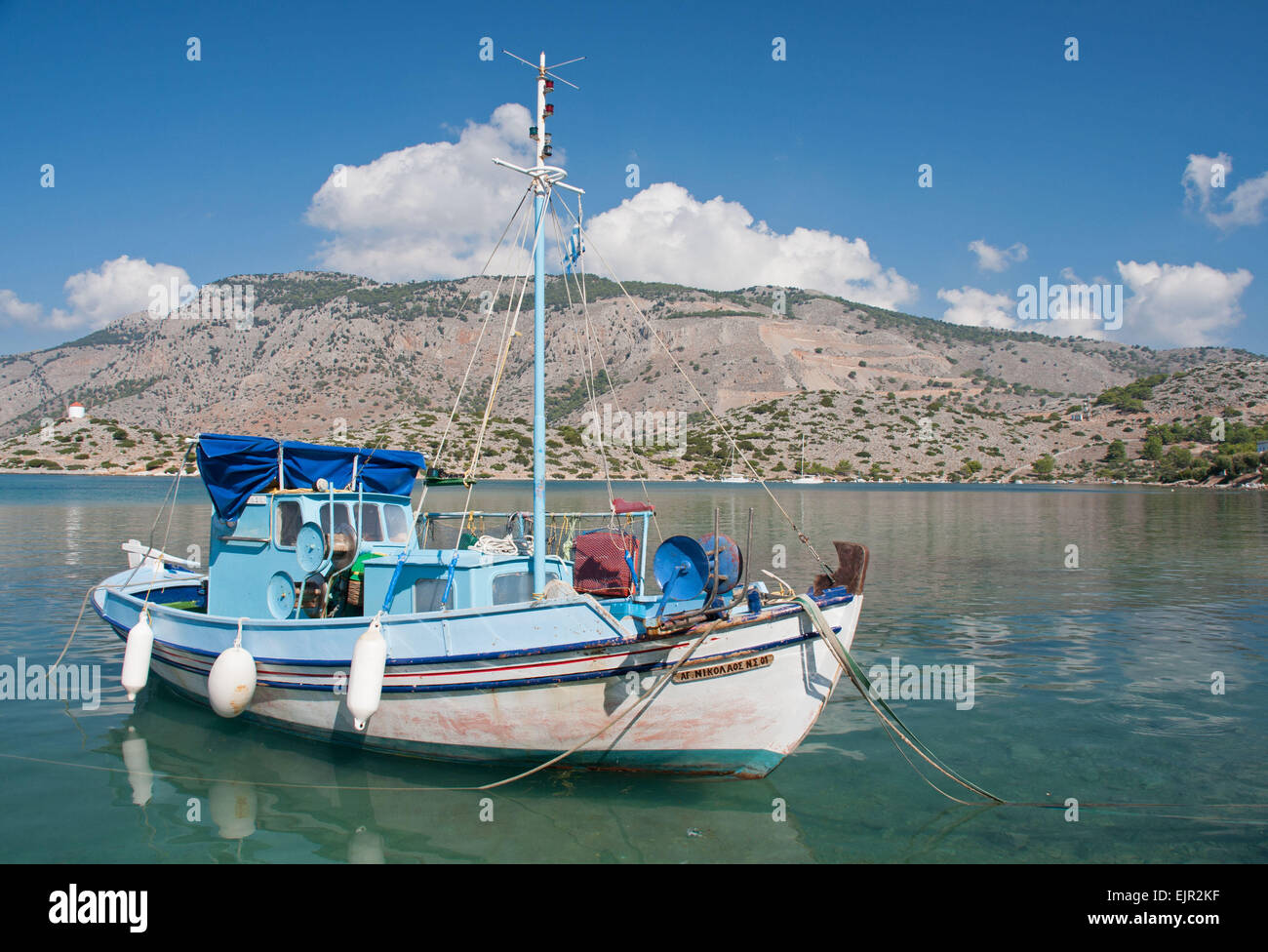Fishing harbour panormitis monastery symi hi-res stock photography and ...