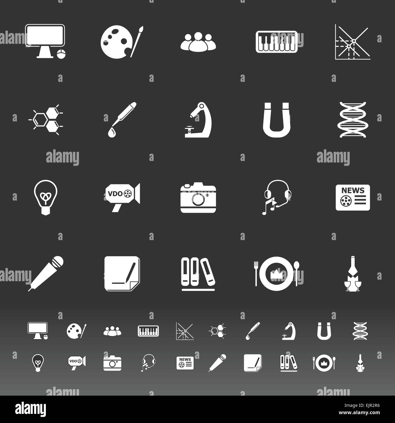 General learning icons on gray background, stock vector Stock Vector ...