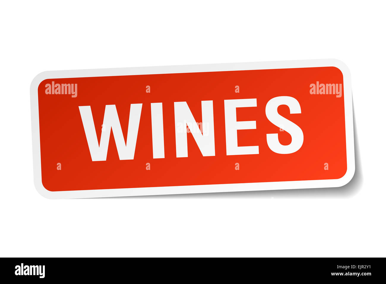 wines red square sticker isolated on white Stock Photo - Alamy