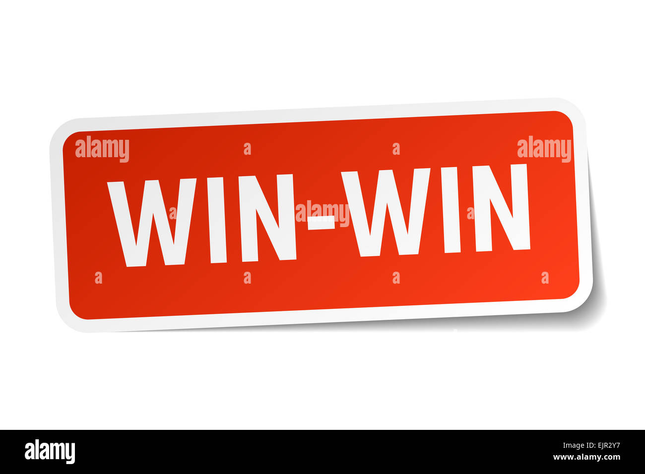 win-win red square sticker isolated on white Stock Photo - Alamy
