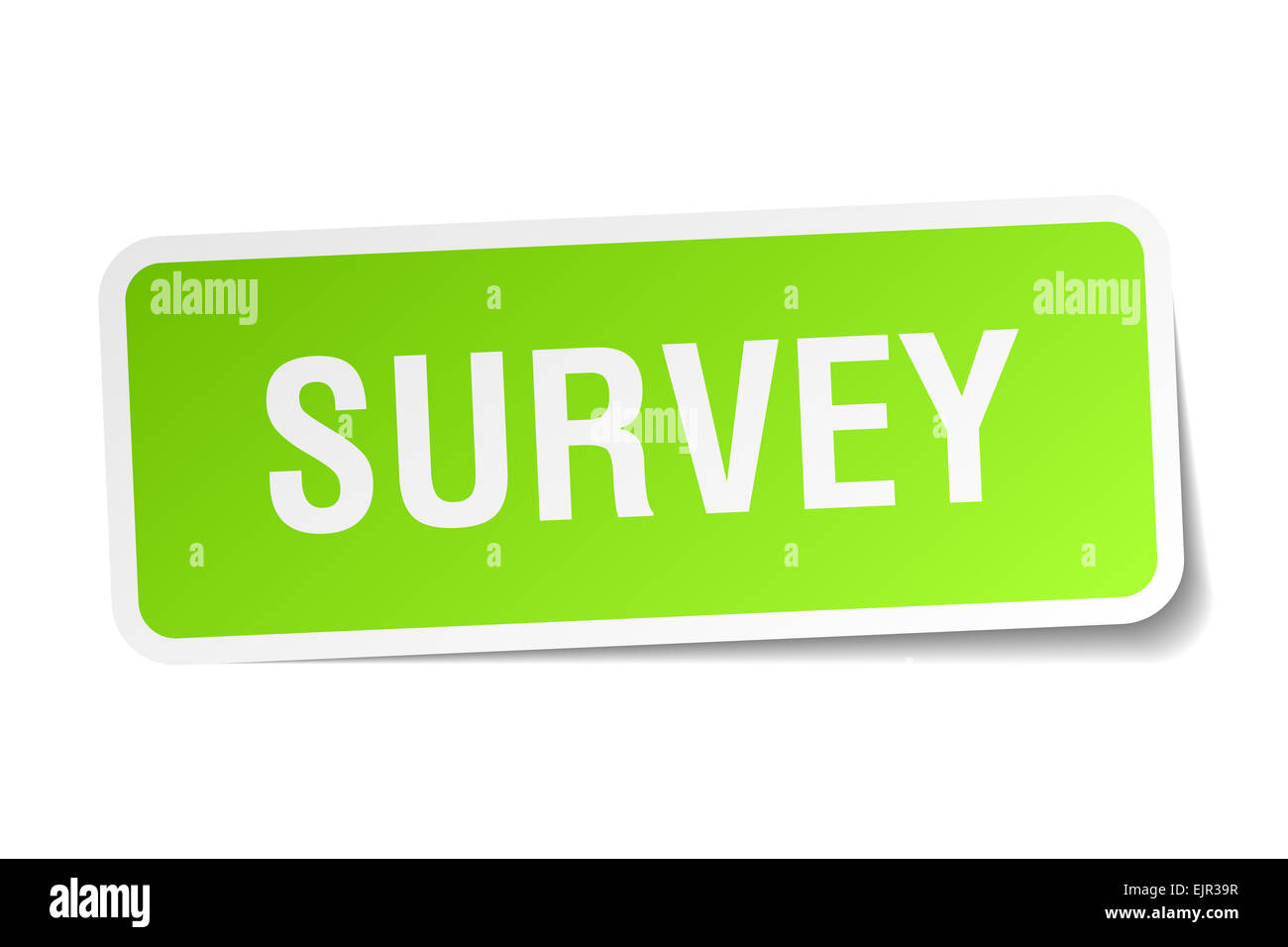 survey green square sticker on white background Stock Photo - Alamy