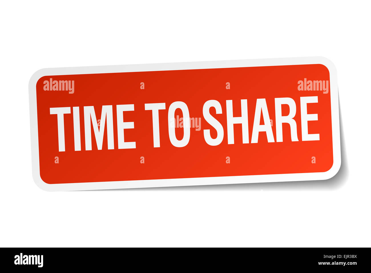 time to share red square sticker isolated on white Stock Photo - Alamy