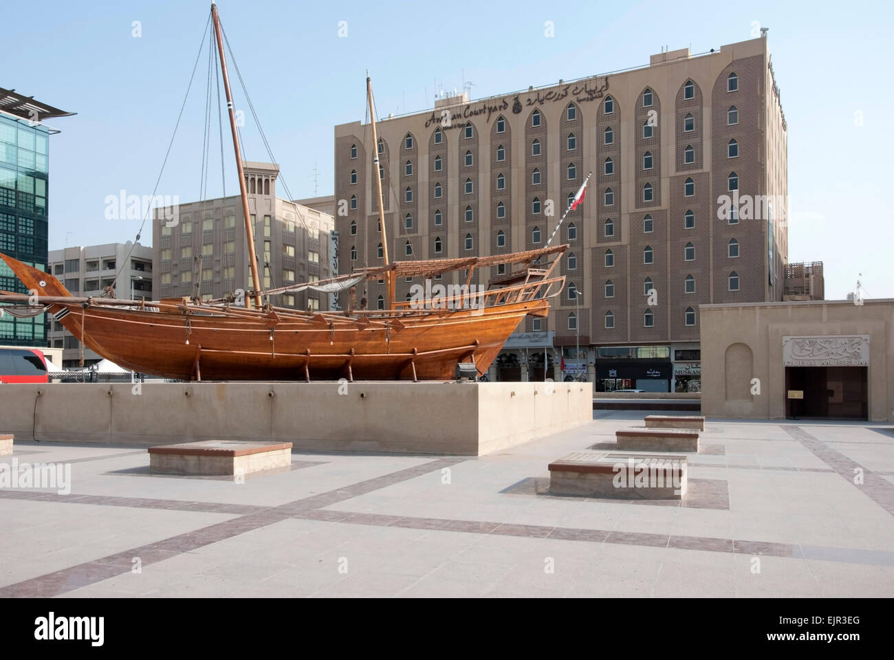 Replica of a Traditional Arabic Two Masted Dhow Museum Exhibit Dubai ...