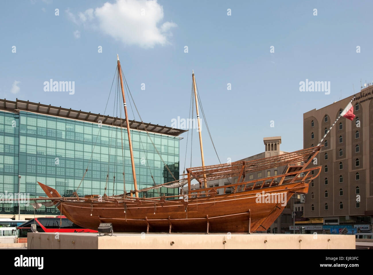 Replica of a Traditional Arabic Two Masted Dhow Museum Exhibit Dubai ...