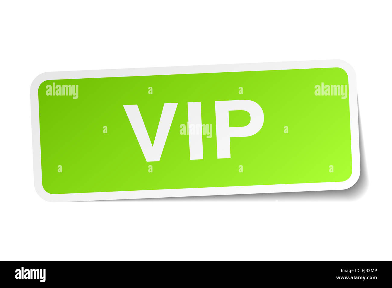 vip green square sticker on white background Stock Photo - Alamy