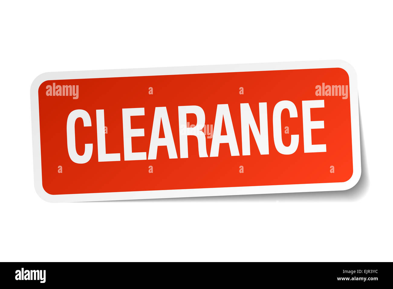 clearance red square sticker isolated on white Stock Photo - Alamy