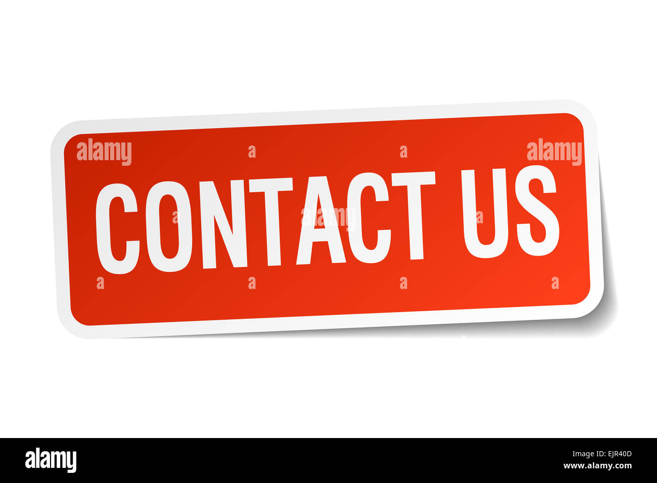 contact us red square sticker isolated on white Stock Photo - Alamy