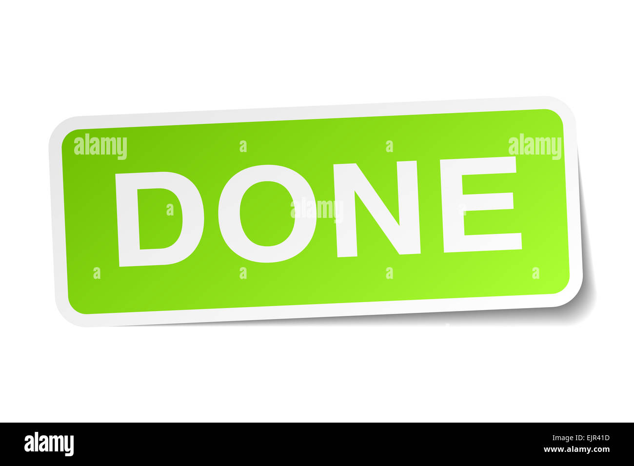 done green square sticker on white background Stock Photo - Alamy