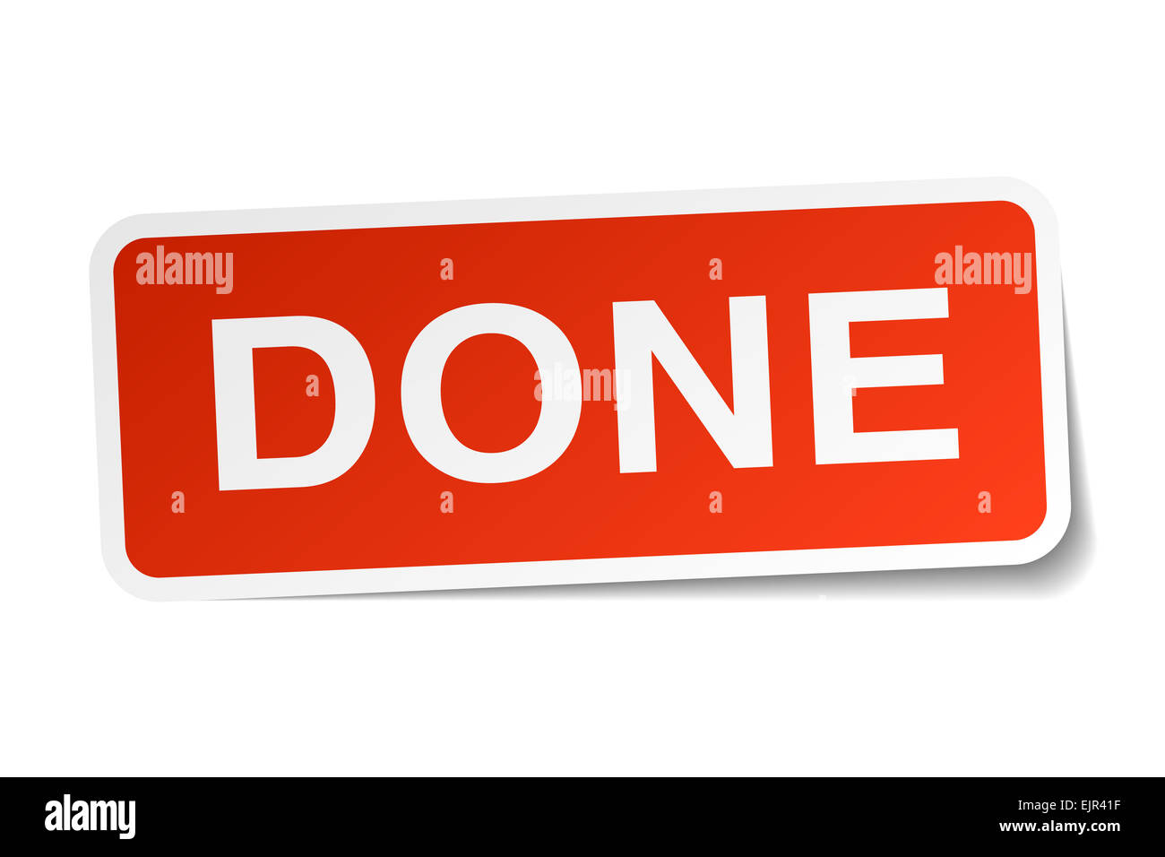 done red square sticker isolated on white Stock Photo - Alamy