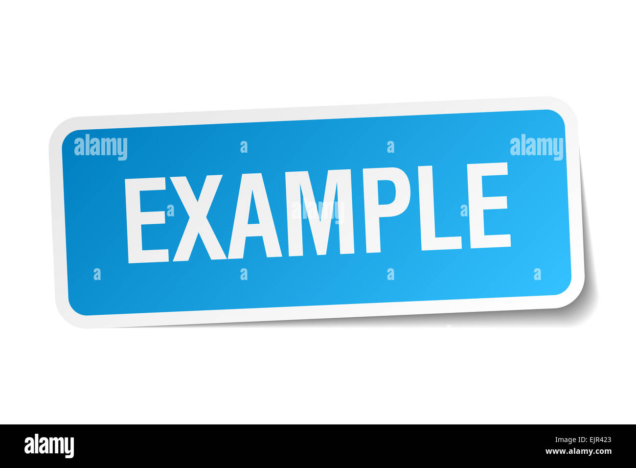 example blue square sticker isolated on white Stock Photo - Alamy