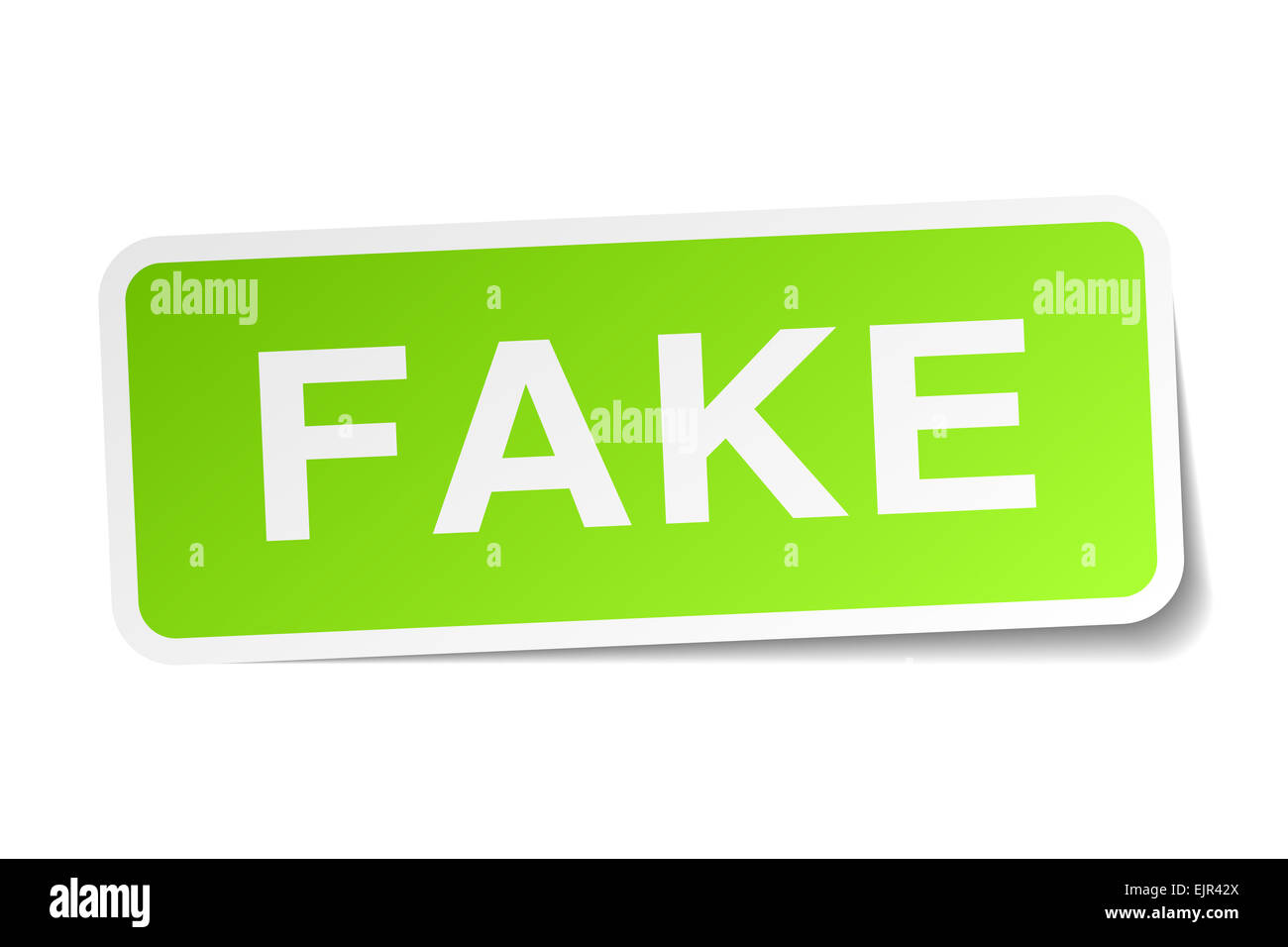 fake green square sticker on white background Stock Photo - Alamy