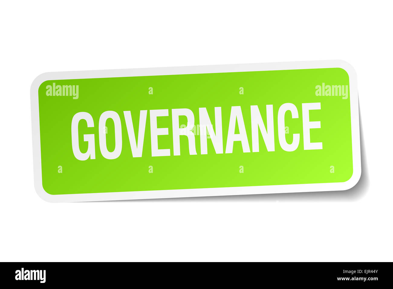 governance green square sticker on white background Stock Photo - Alamy