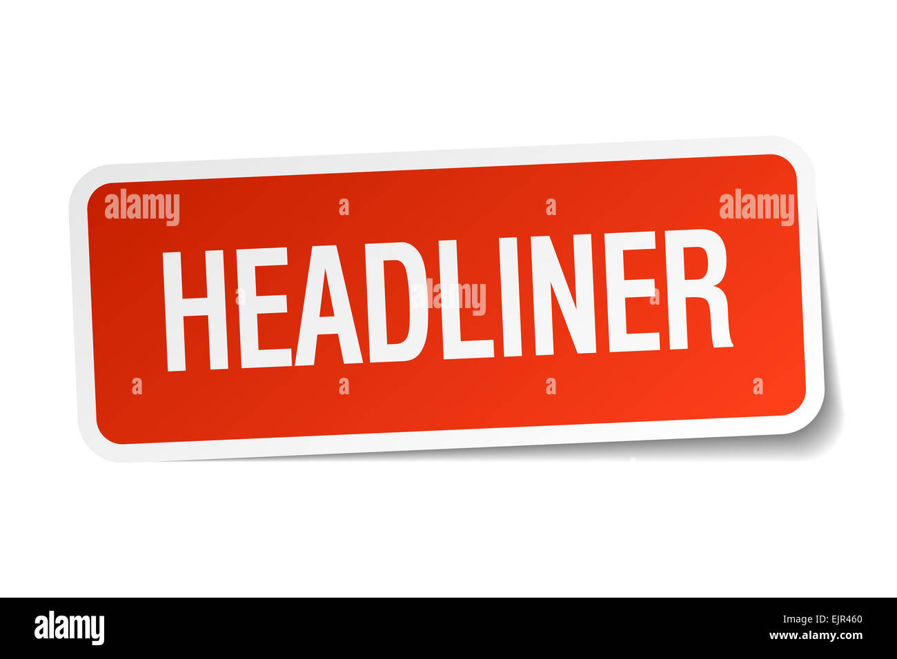headliner red square sticker isolated on white Stock Photo - Alamy