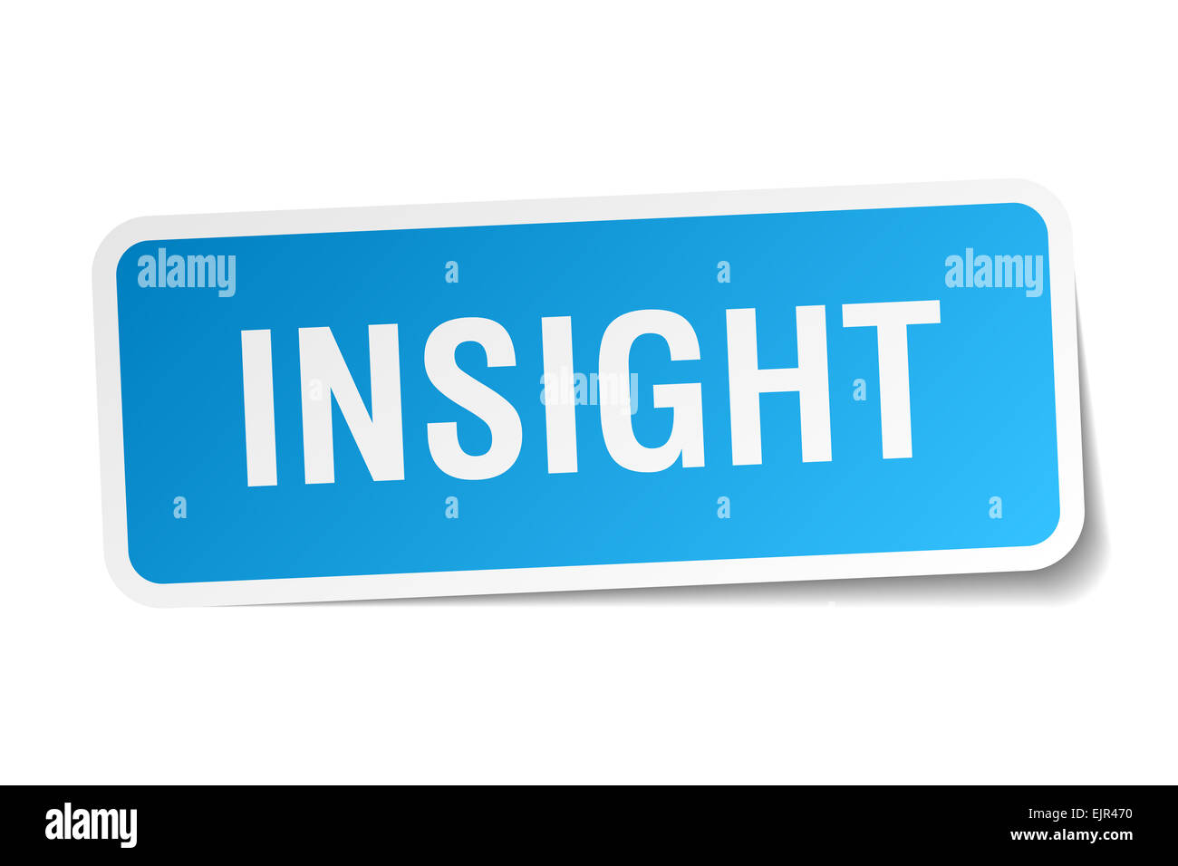 insight blue square sticker isolated on white Stock Photo - Alamy