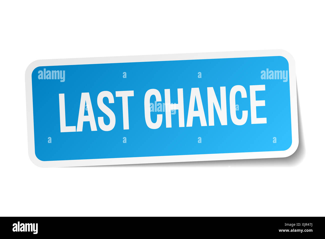 last chance blue square sticker isolated on white Stock Photo - Alamy