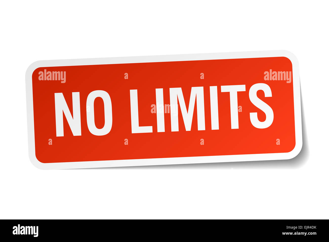 no limits red square sticker isolated on white Stock Photo - Alamy