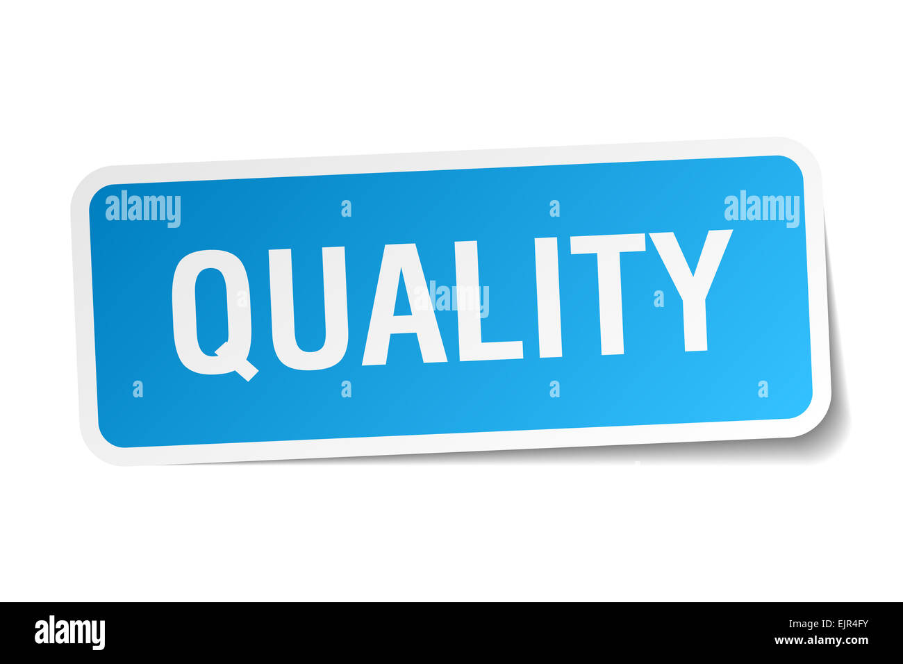 quality blue square sticker isolated on white Stock Photo - Alamy