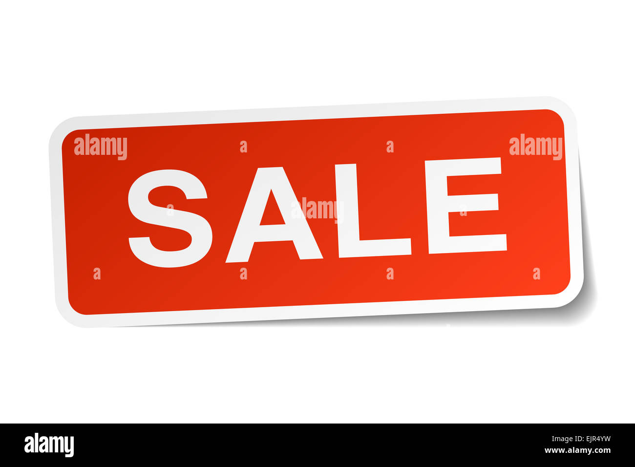 sale red square sticker isolated on white Stock Photo - Alamy