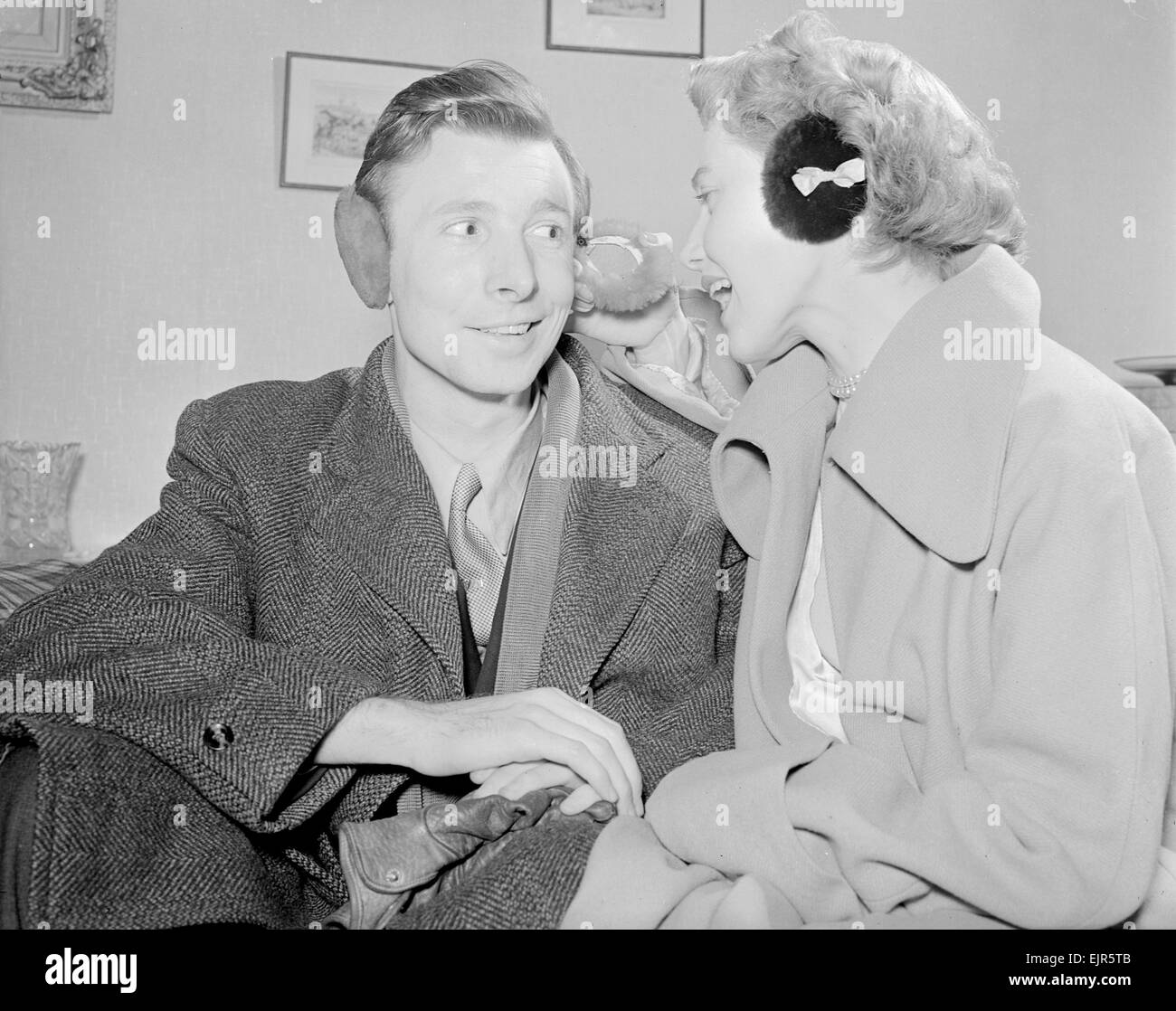Comedian Leslie Randall's wife back with ear muffs to keep out the cold ...